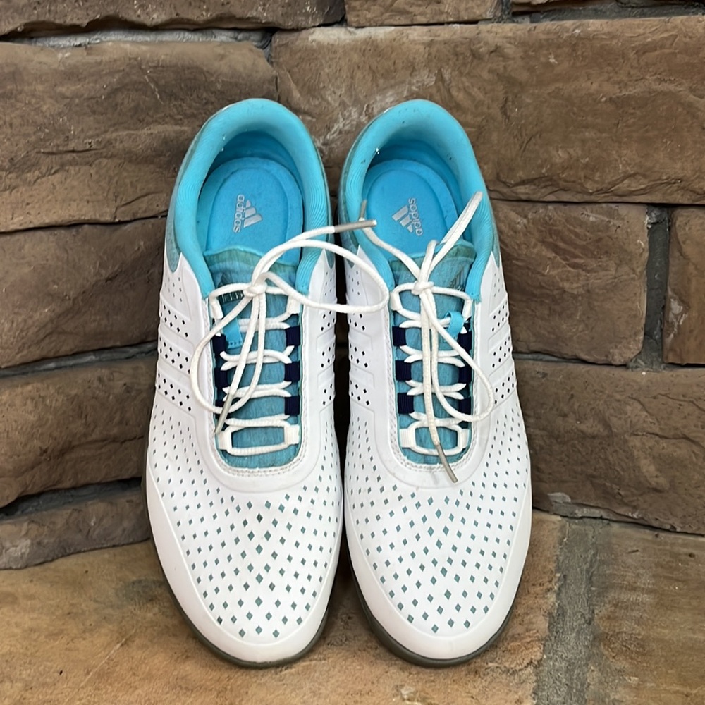 Adidas Adipure Spikeless Golf Shoe / White & Teal / S… - Gem